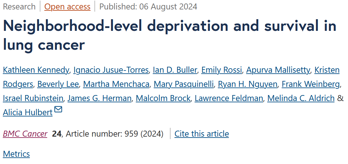 New Publication in BMC Cancer | Ian Buller, Ph.D., M.A.