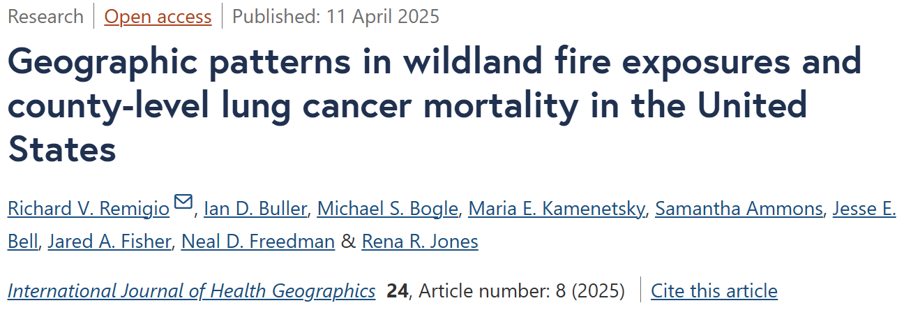 New Publication in the International Journal of Health Geographics ...